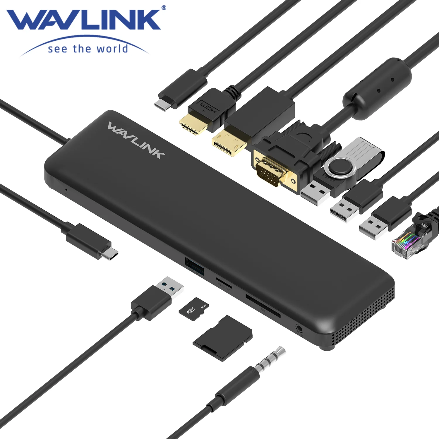 USB C Dock MST 4K With DP VGA Gigabit Ethernet Triple Display Adapter ...