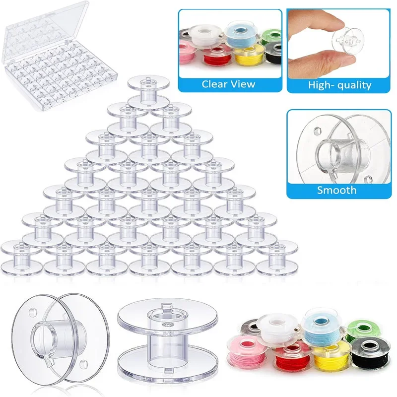 25pc-Plastic-Sewing-Machine-Bobbins-Spools-Set-With-Thread-Storage ...