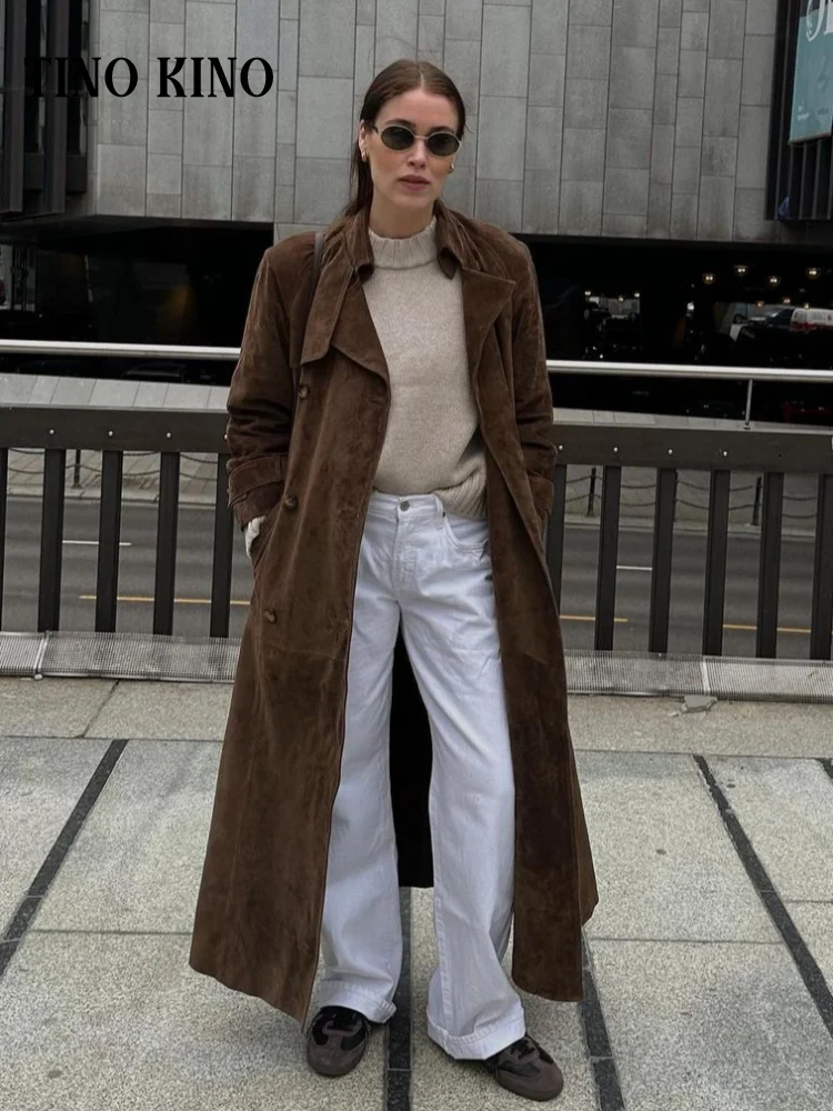 Vintage-Suede-Lapel-Long-Coat-For-Women-Solid-Double-Breasted-Full-Sleeve-Urban-Overcoat-2024 ...