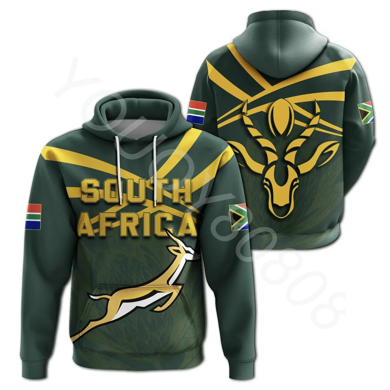 African-Region-Country-South-African-Springbok-Hoodie-Rugby-Fan-Print ...