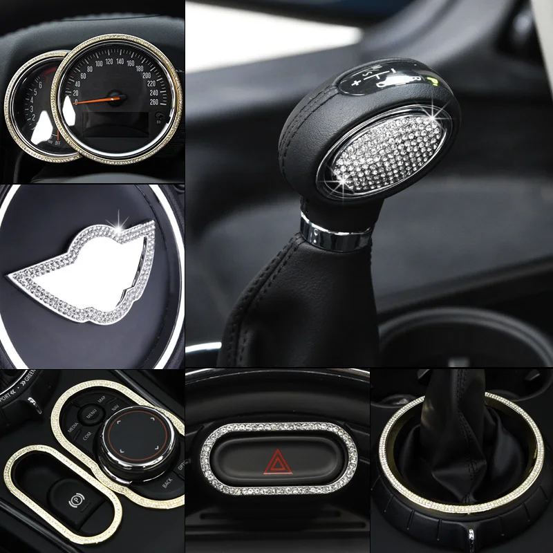 Diamond Rhinestone Car Interior Decoration Stickers Central Control 3D ...