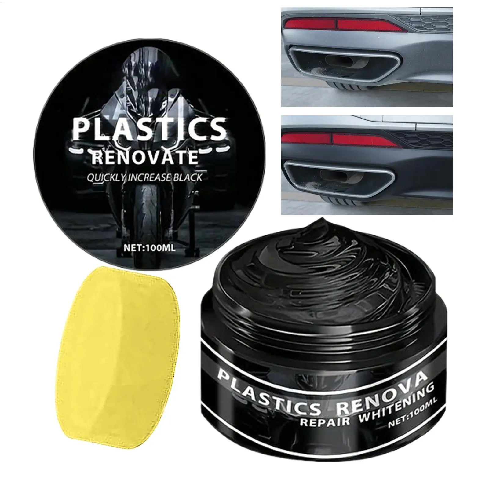 Car Black Trim Restorer 100ml Plastic Panel Renewal Coating Agent Back ...
