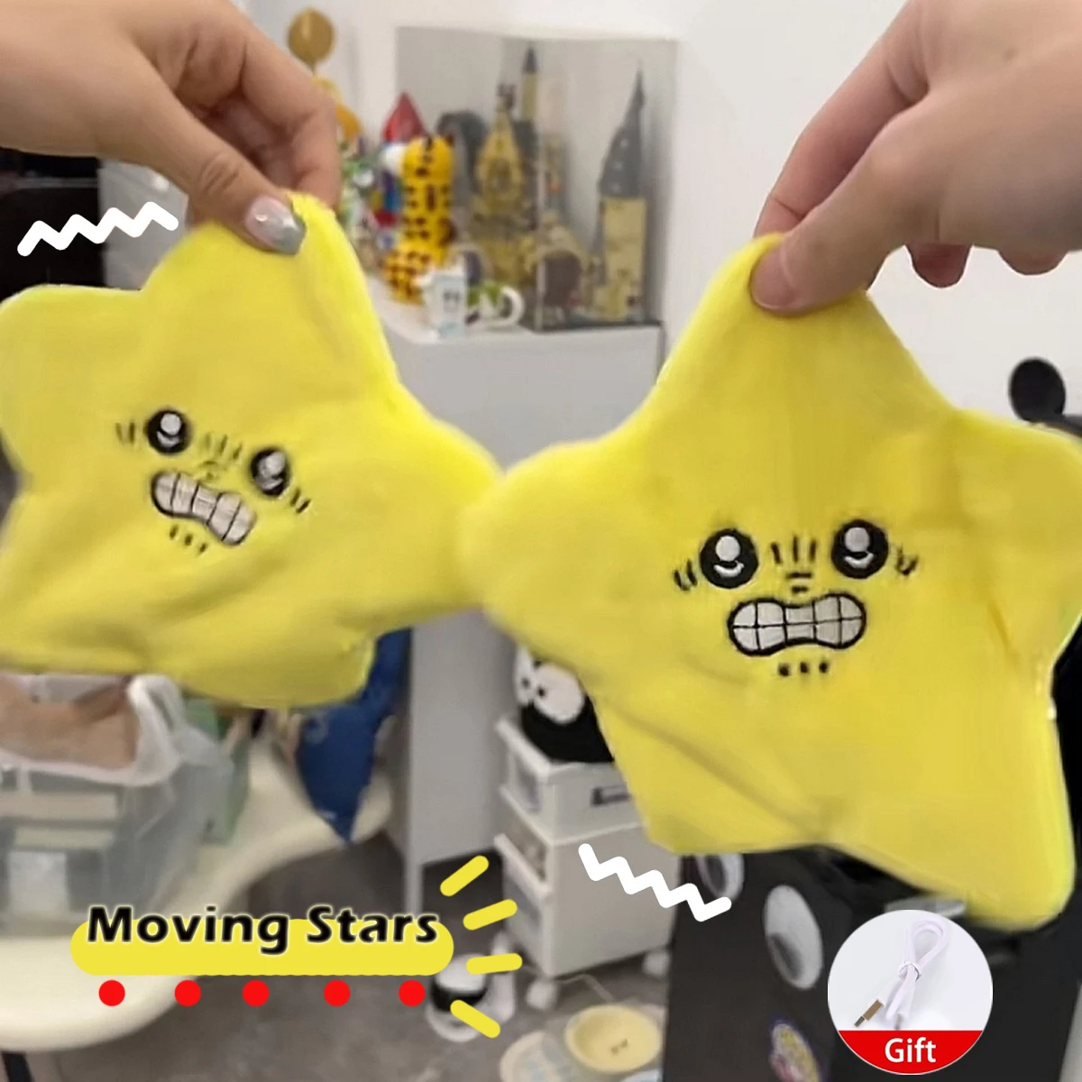 New-Moving-Stars-Plush-Toy-Funny-Dancing-Meteor-Pendant-Doll-Backpack ...