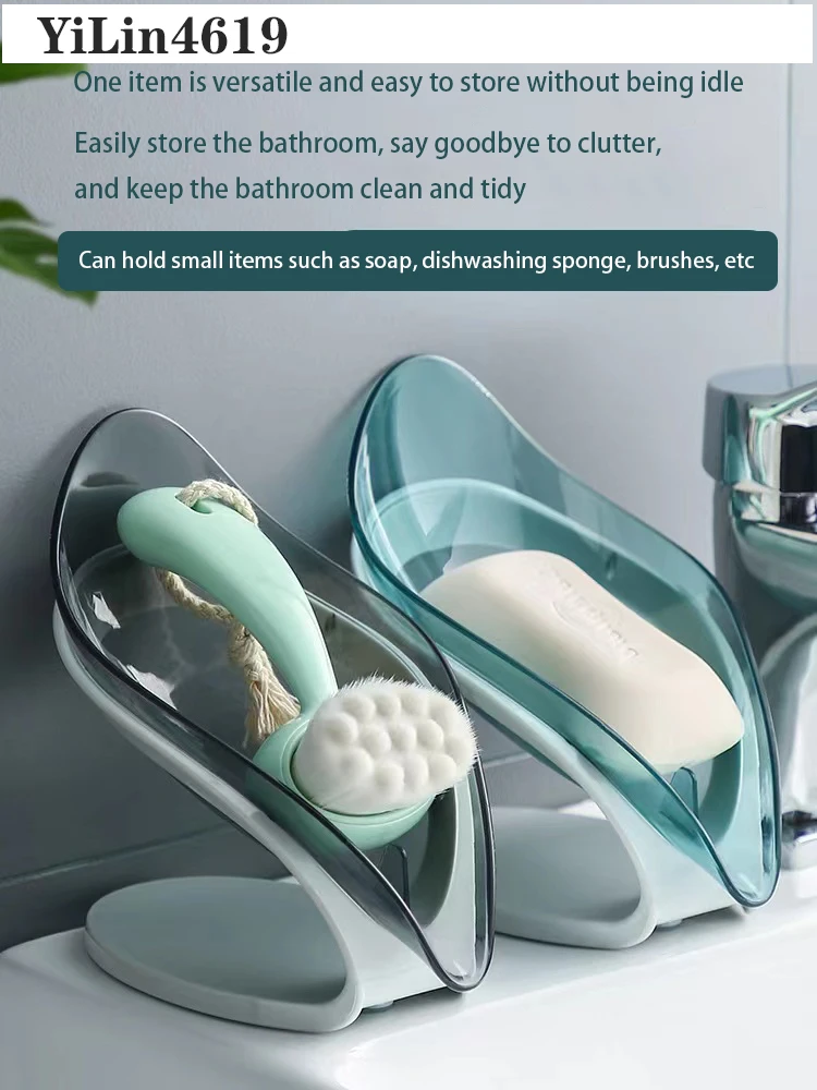 Creative Transparent Streamline Soap Box Perforated Free Bathroom Drain ...