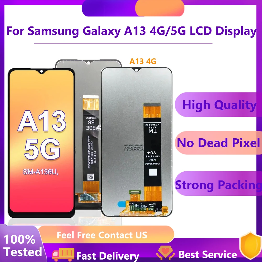 Pantalla LCD SM-A136U para móvil, piezas de repuesto para Samsung Galaxy A13 4G, 5g, SM-A136U1