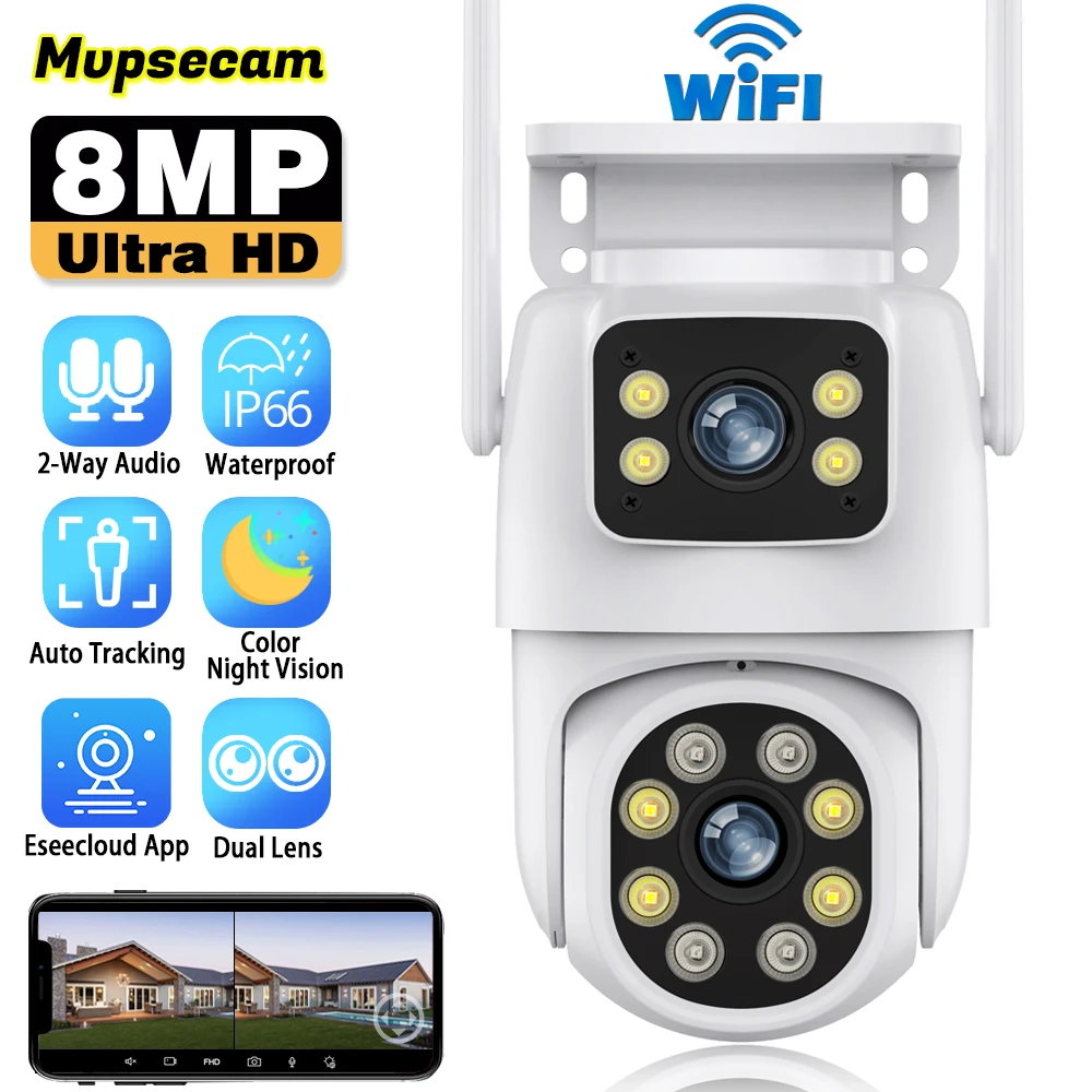 Smart-Home-8MP-Dual-Lens-WIFI-Security-Camera-PTZ-Color-Night-Vision ...