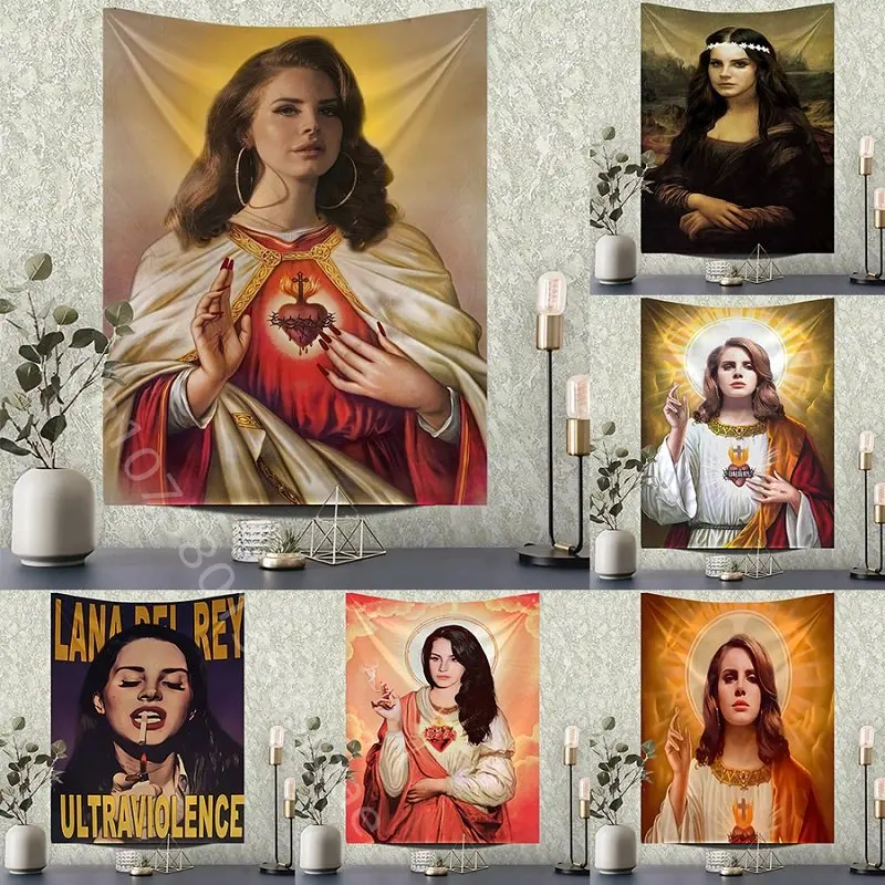 Saint-Lana-Del-Rey-Religion-Tapestry-Wall-Hanging-Home-Living-Room-Sofa-Tapestries-Parlour ...