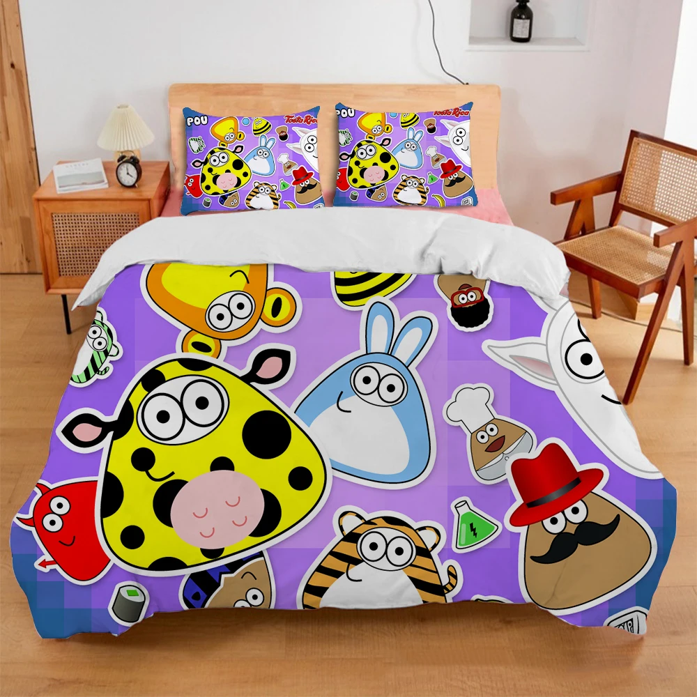 My-Pet-Alien-Pou-Bedding-Suits-Cartoon-Anime-Figures-Bed-Sets-Cute ...