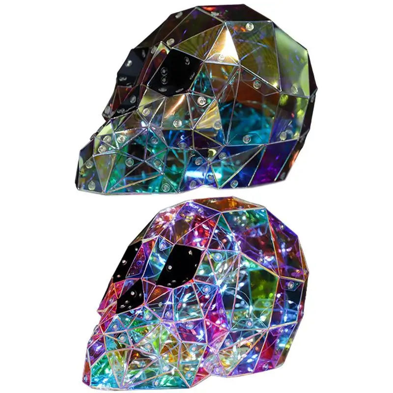 Rainbow-Skull-Light-Gothic-Lamps-Halloween-Decor-LED-Skull-Colorful ...