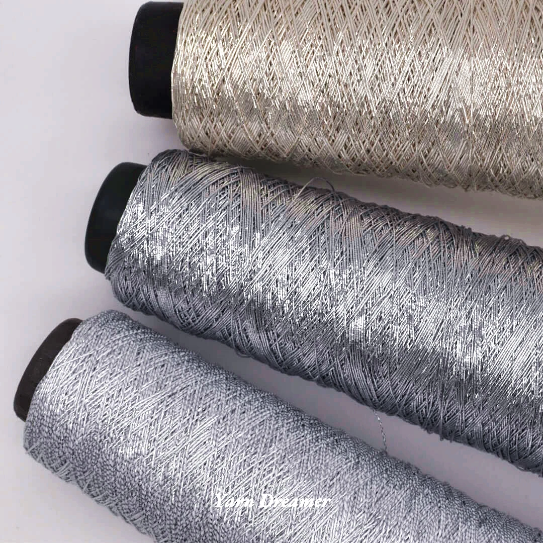 17 Colors - Glitter Yarn for Crochet Bags Silver Gold Yarn 100g ...