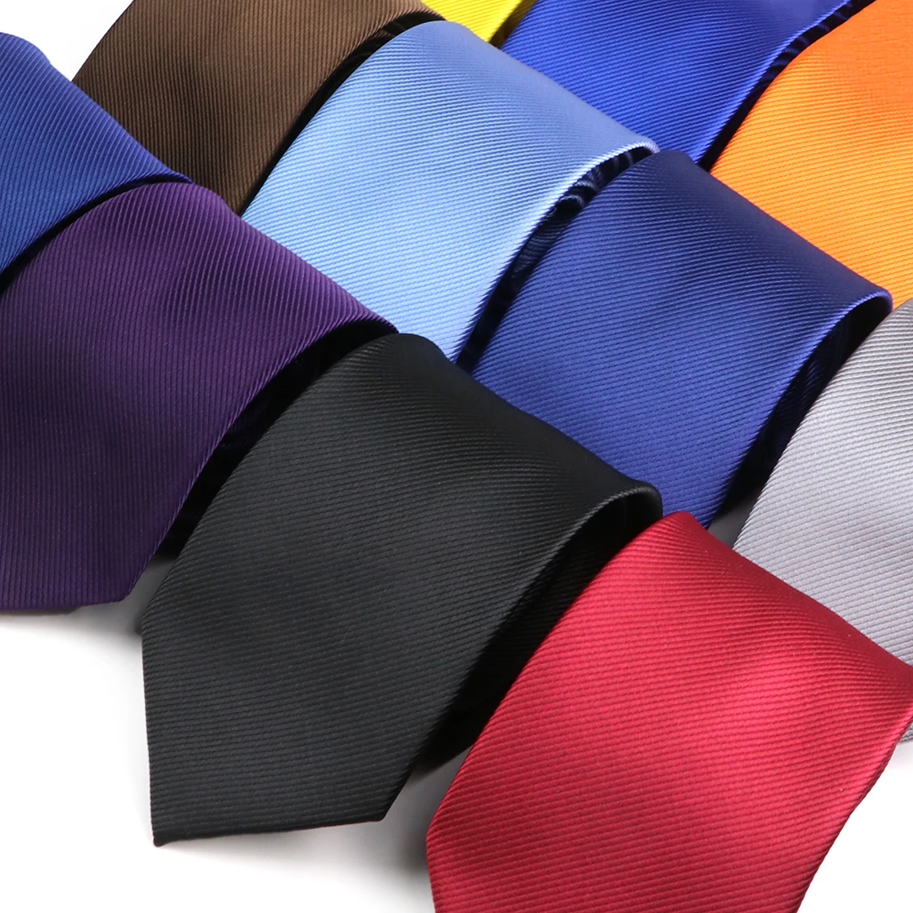 Gracefully Solid Color Polyester Neckties Brown 8 CM Ties For Wedding ...