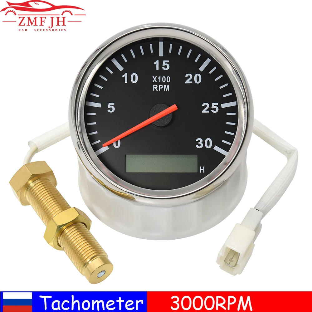 Tachometer 3000RPM Tacho Gauge 85MM Gasoline Diesel Engine Tacho With ...