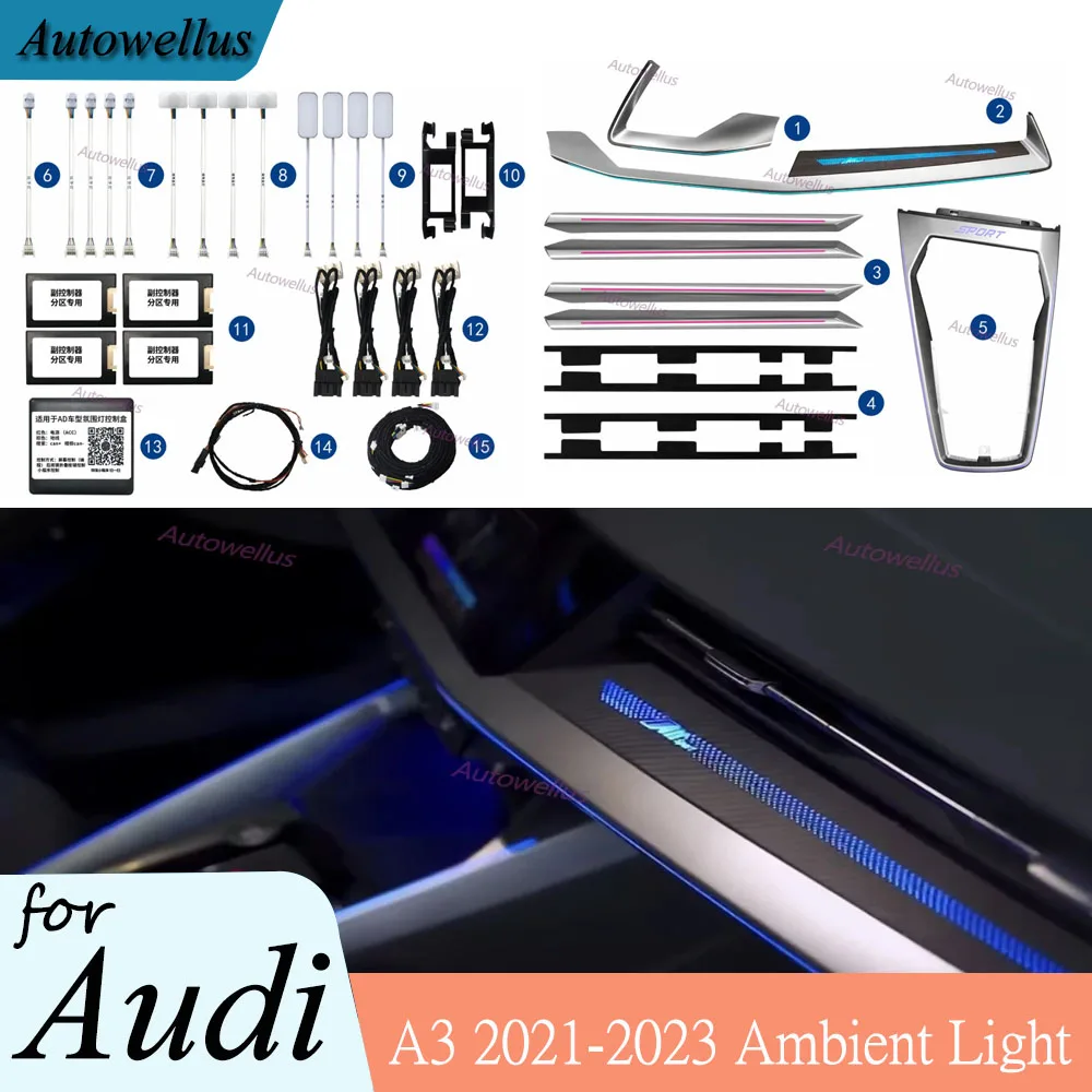 For-audi-A3-20212022-2023-30-color-replacement-Inter-door-Ambient-Light ...