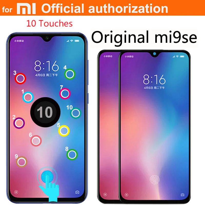 original size LCD Display Fingerprint For Xiaomi MI 9 SE Mi9 SE LCD ...
