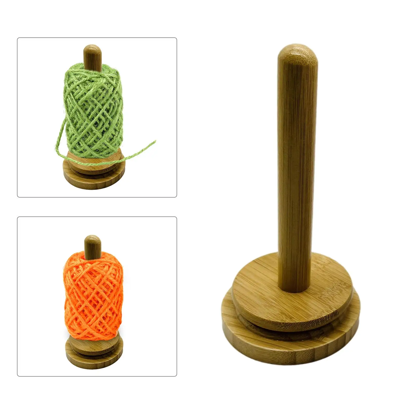 Wooden Yarn Holder Revolving Rack Vertical Yarn Storage Tissue Holder ...