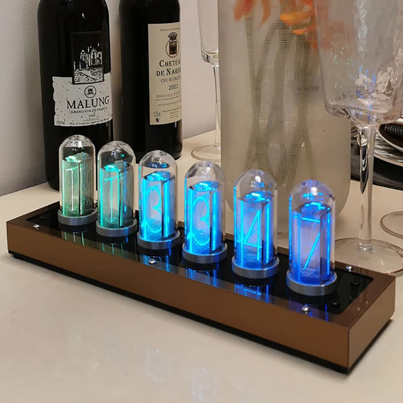 RGB Nixie Tube Clock Digital Led Clock Luxury Metal Vacuum Tube Watch ...