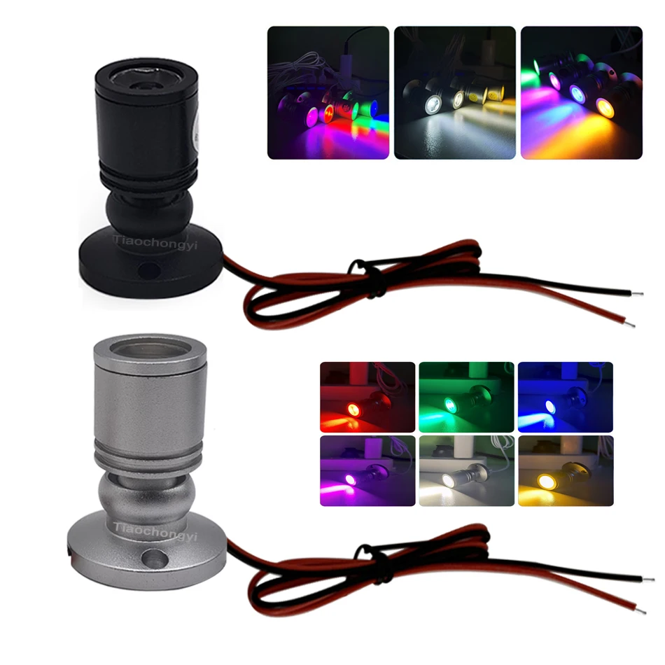 1W-LED-Spotlight-Mini-Lamp-DC12V-Red-Green-Blue-long-cord-for-model ...