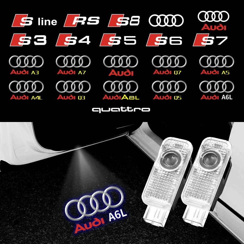 2PCS-HD-Car-Door-Welcome-Light-Led-Projector-Lamp-For-Audi-SLINE ...