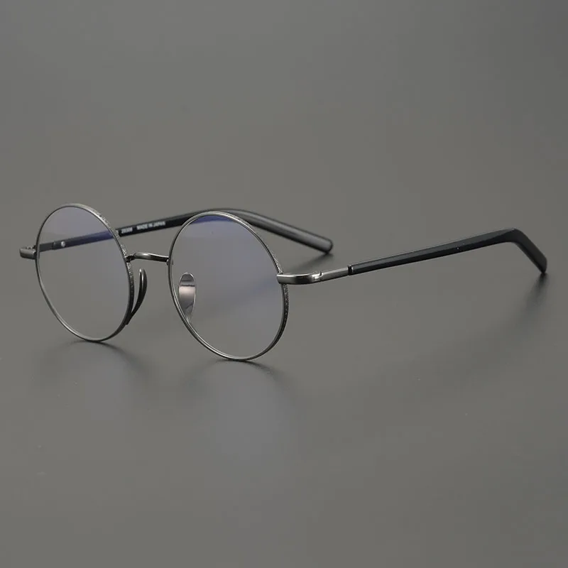 Japanese Hand-made Retro Round Titanium Glasses Frames Men Optical ...