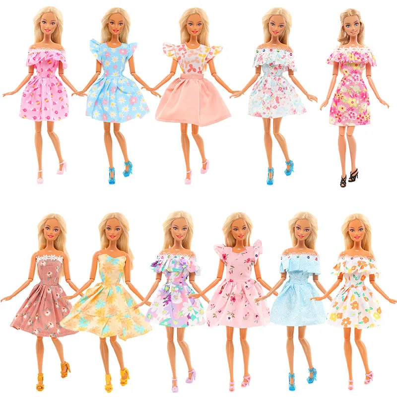 1-pcs-Spring-Flower-Print-Dress-for-Barbie-Dolls-Clothes-Rural-Fashion ...