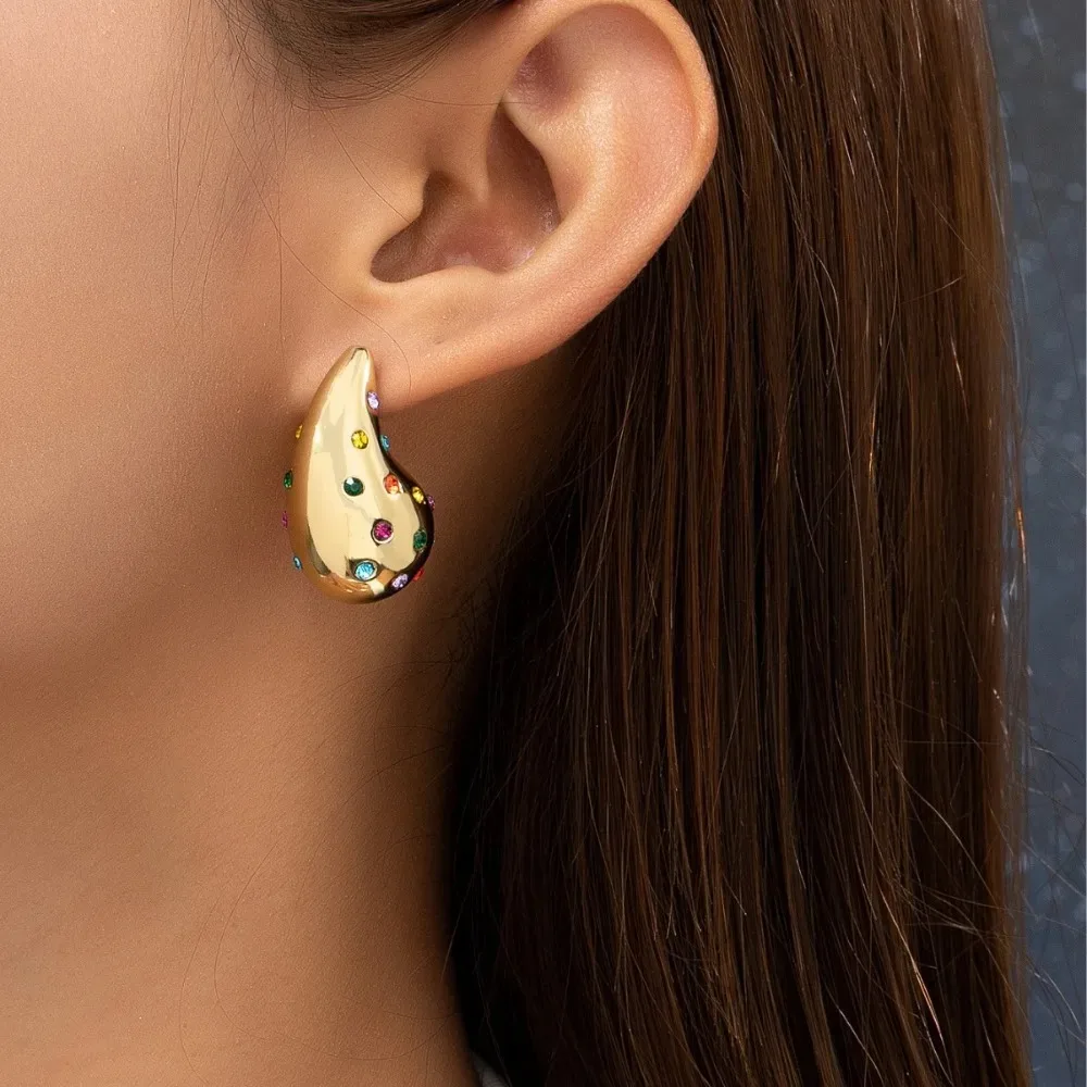 Luxury-Brand-Inlay-Colorful-Crystal-Water-Drop-Stud-Earrings-for-Women ...