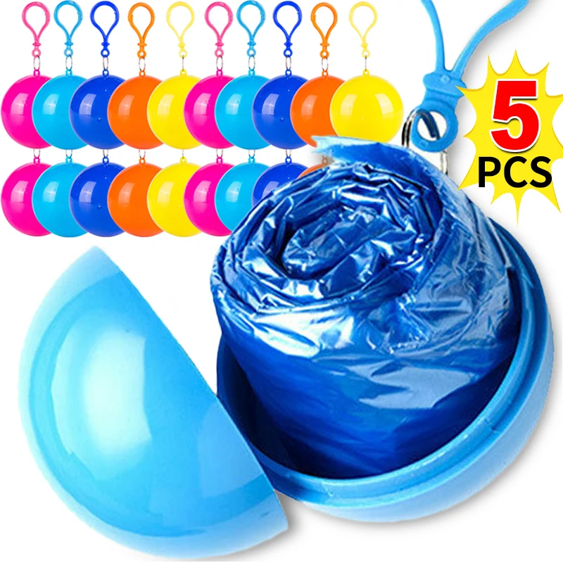 5-3-2-1PCS-Mini-Portable-Raincoat-Disposable-Rain-Coat-Thicken-Rain ...