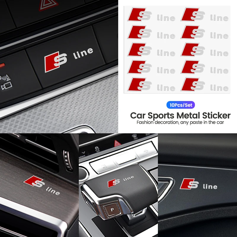 10PCS-Aluminum-Car-Interior-Stickers-Sline-Badges-Emblem-Decoration ...