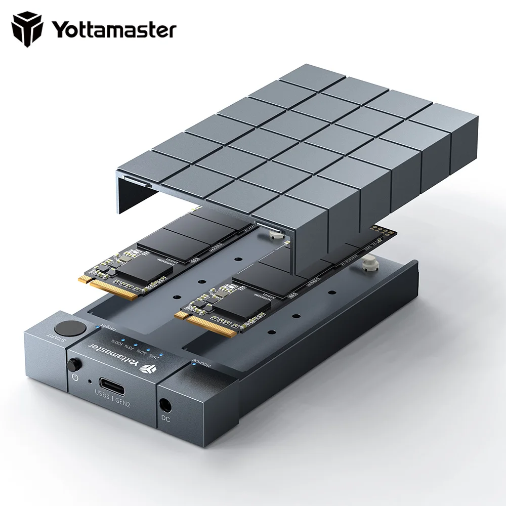 Yottamaster-2Bay-M2-NVMe-2Bay-SSD-Copy-Hard-Disk-Case-Copy-Speed-550MB ...