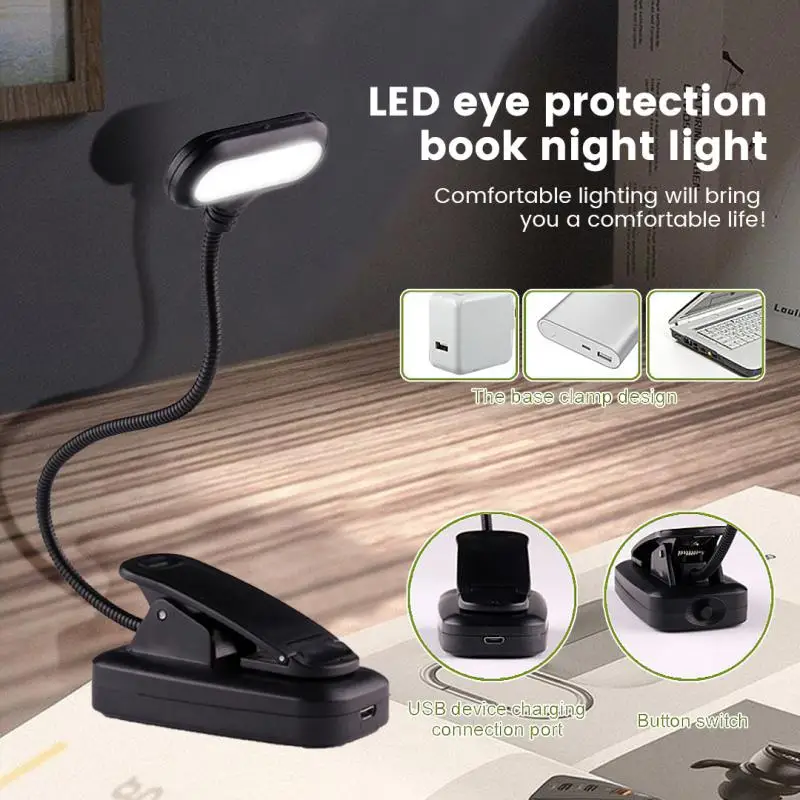 Led-Book-Light-Mini-Clip-On-Flexible-Bright-LED-Lamp-Light-Book-Reading ...