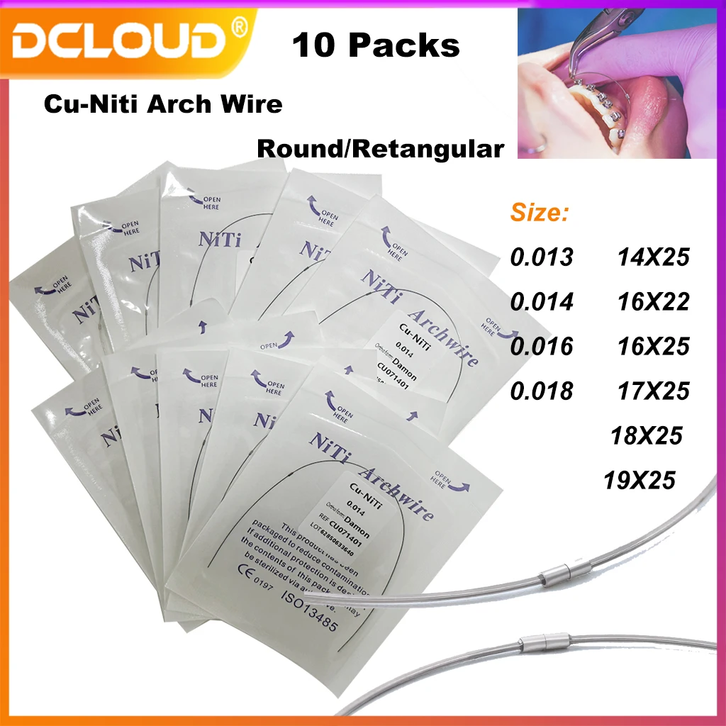 10Packs Dental Copper Nickel Titanium Arch Wires Ortho Cu-NiTi Archwire ...