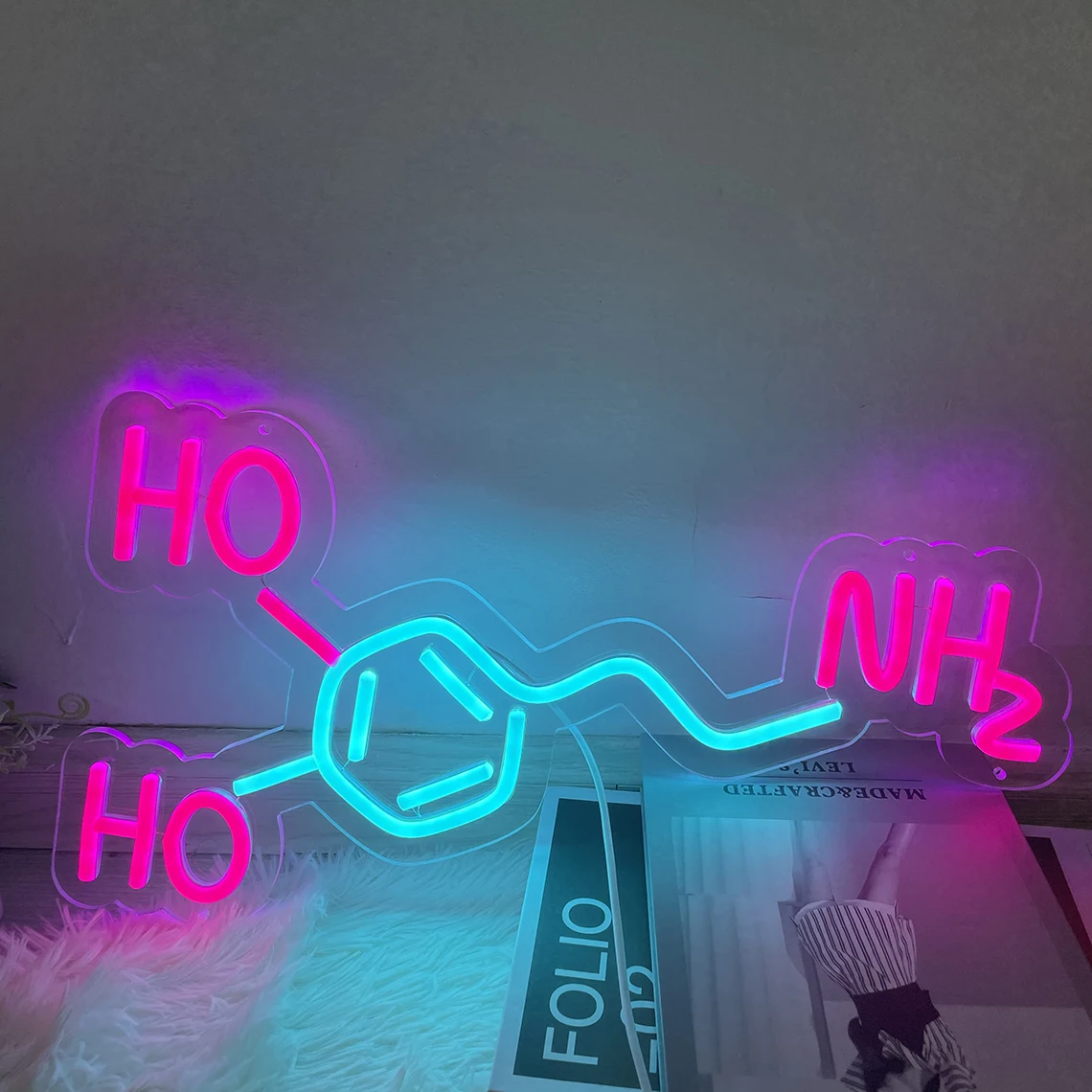 Custom-Chemical-Formula-Neon-Sign-Dopamine-Molecule-Neon-Light-for ...