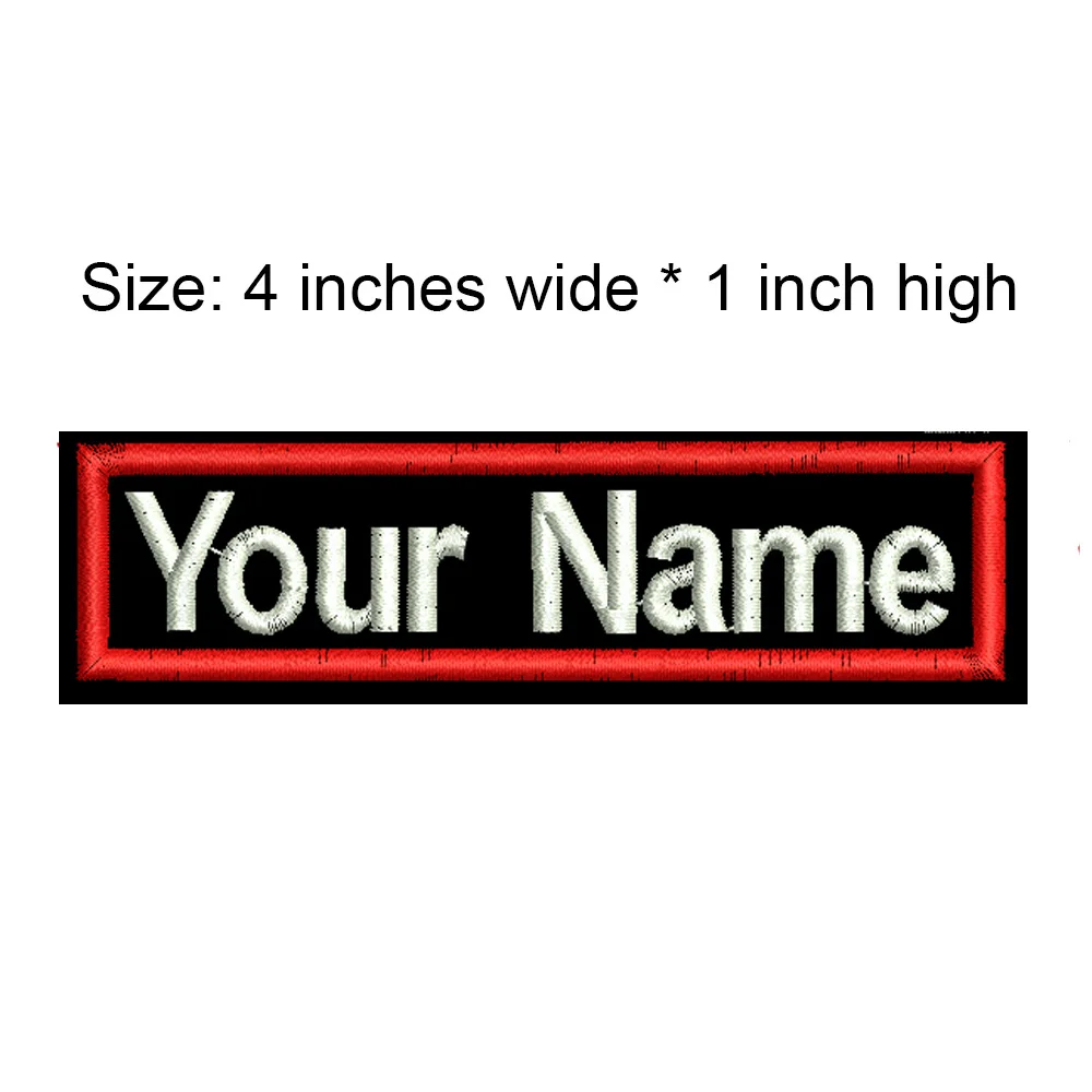 4 Inches Wide Customized Name Small Tag Embroidery Patch Arial Font ...