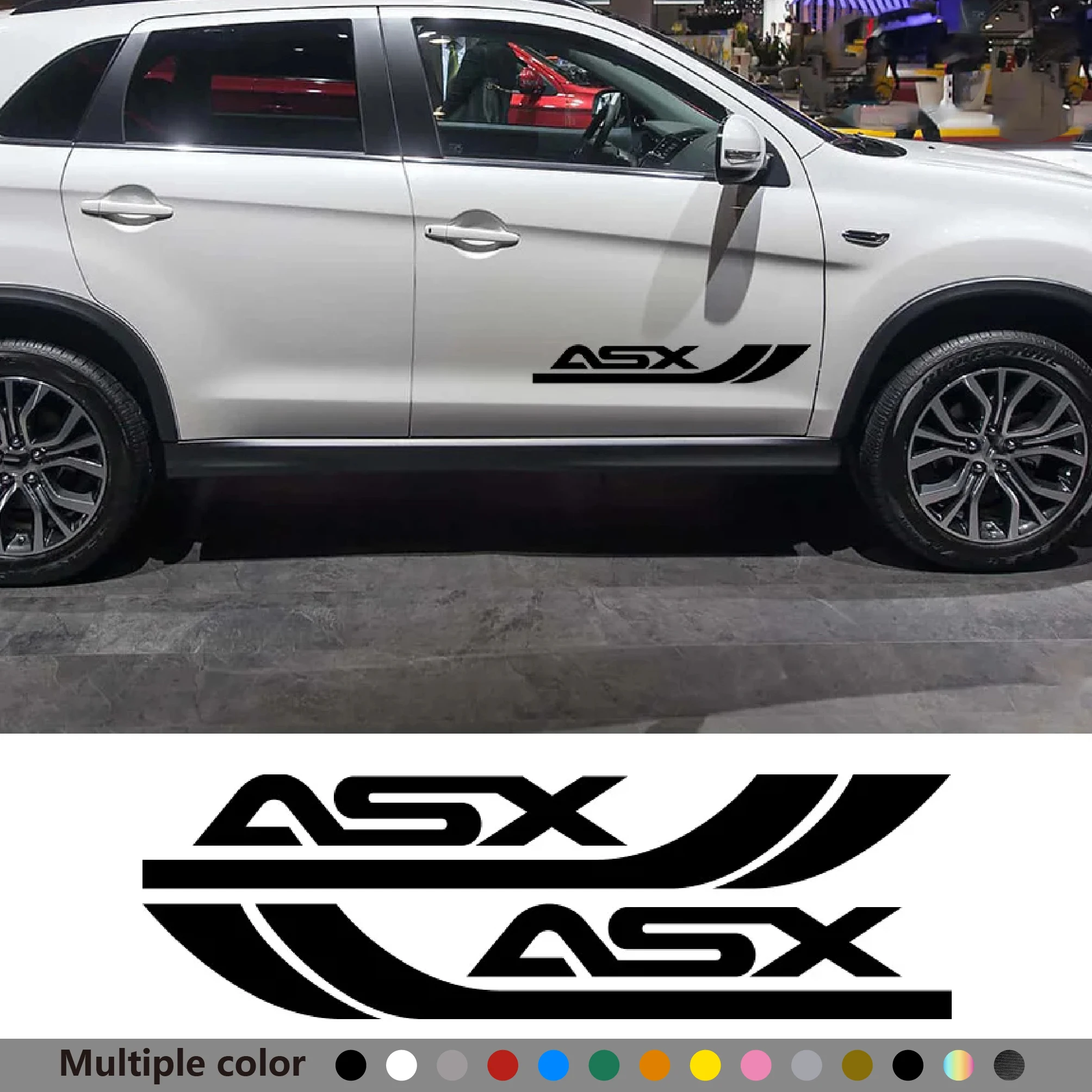 2pcs-Car-Side-Door-Stripe-Skirts-Stickers-For-Mitsubishi-ASX-Auto-Vinyl ...