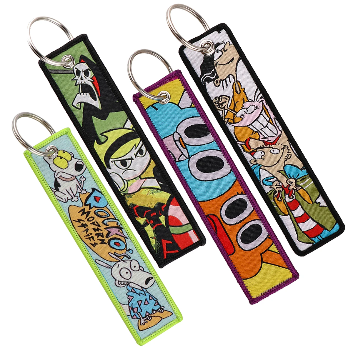 Cute-Dog-Cartoon-Embroidered-Key-Fobs-Key-Tag-Keychain-For-Motorcycles ...