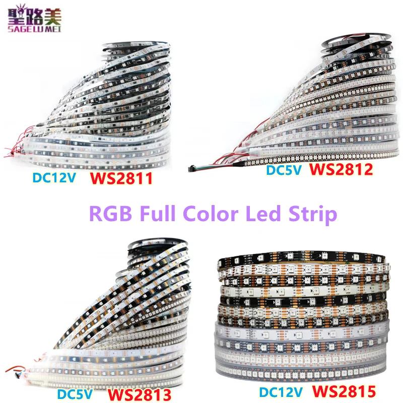 DC5V-12V-WS2811-WS2812-WS2813-2815-Pixels-Led-Strip-30-60-144Led ...