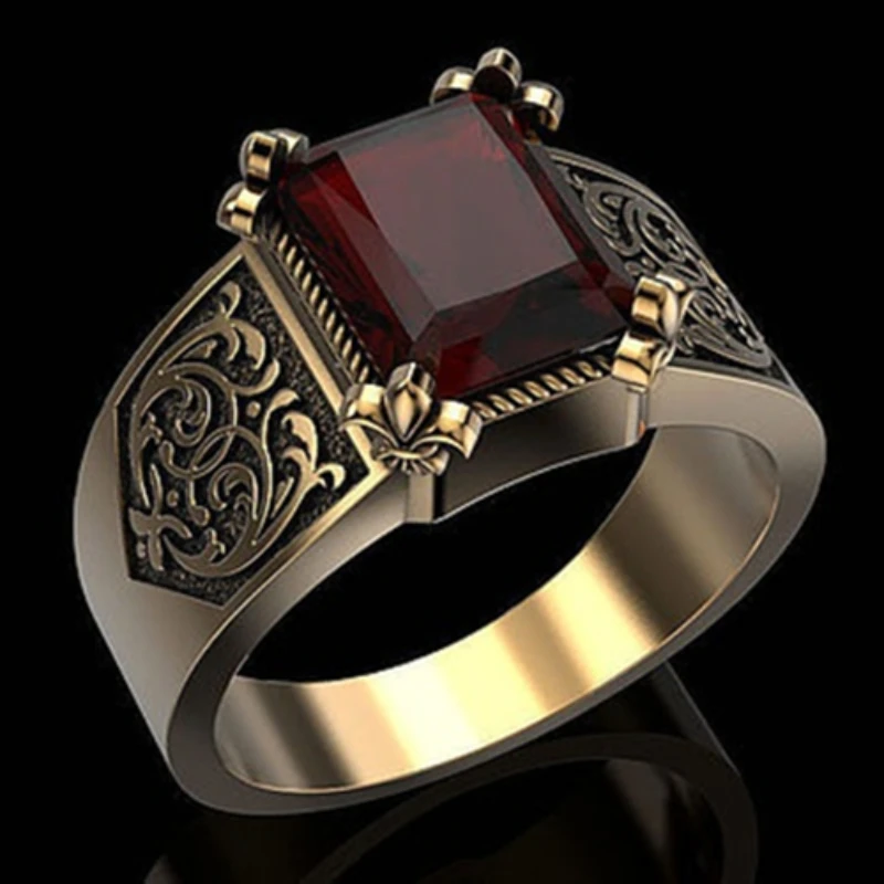 Rings-for-Men-Unique-Design-Red-Zircon-Fashion-Jewelry-Wedding ...