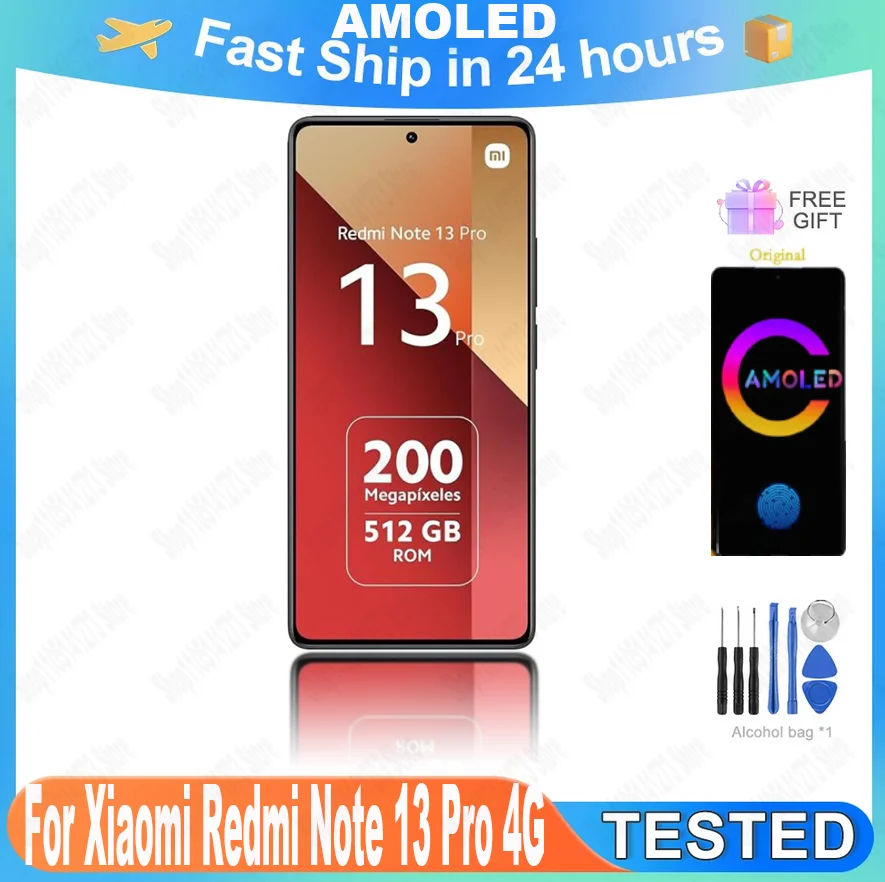 Original AMOLED For Xiaomi Redmi Note 13 Pro 4G LCD Display 23117RA68G ...