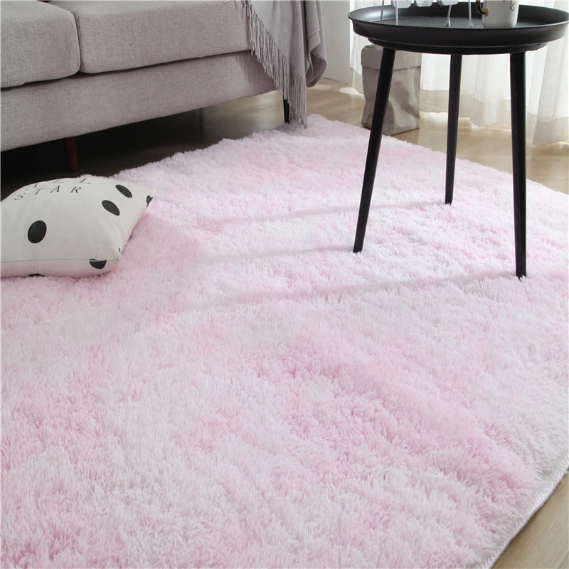 Pink-Carpet-Living-Room-Non-Slip-Soft-Comfortable-Silk-Hair-Solid-Color ...