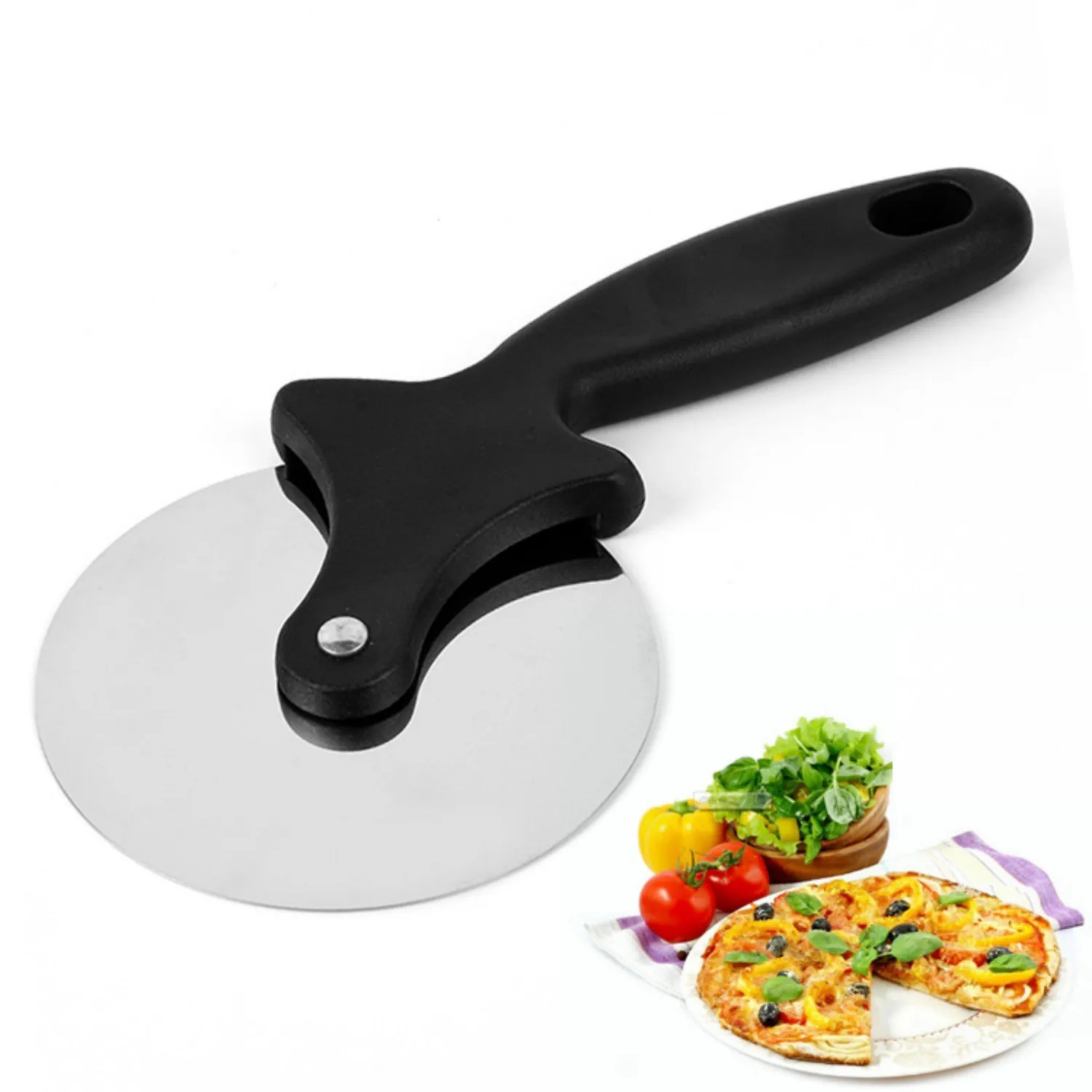 Stainless Steel Pizza Cutters Pastry Roller Cutter Pizza Knife Cookie ...