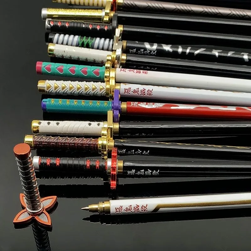 Dem-nio-Slayer-Tanjiro-Caneta-Assinatura-Metal-Criativo-Nichirin-Knife ...