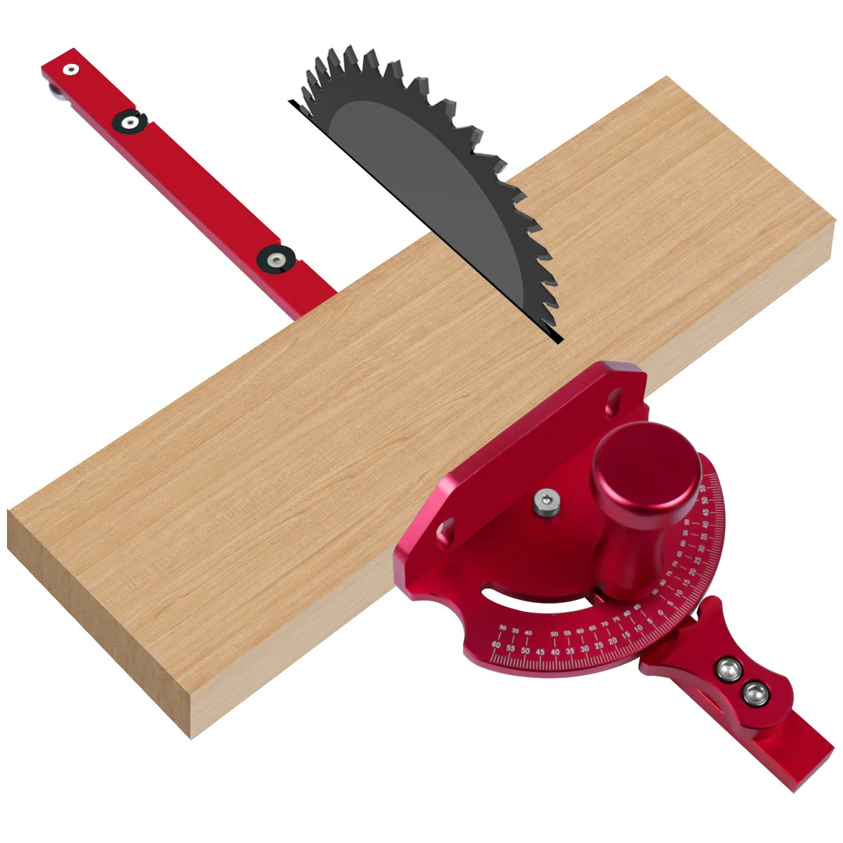 Precision Miter Gauge - Universal Table Saw Protractor Push Handle W ...
