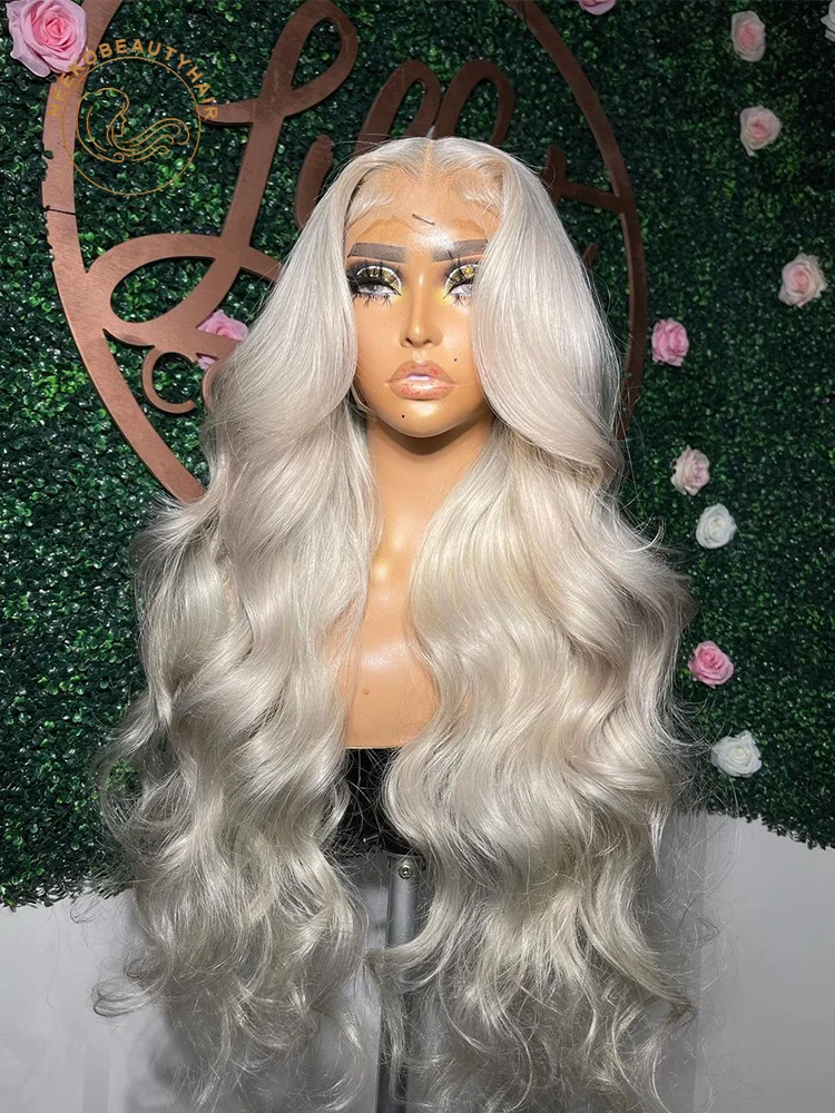 Platinum-Ash-Blonde-Colored-Lace-Front-Wig-60-Wavy-Pre-Plucked-13x6-HD ...