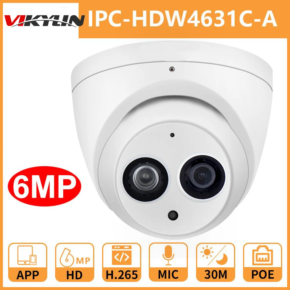 Dahua cctv câmera ip dh IPC HDW4631C A embutido mic poe dome câmera de ...