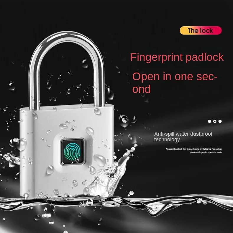 Fingerprint Padlock Keyless USB Charging Door Lock Fingerprint Smart ...