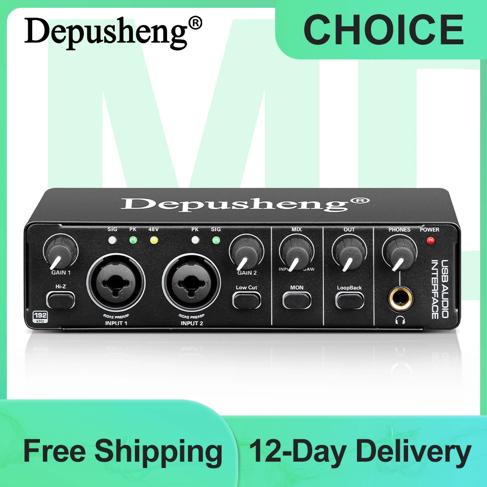 Audio-Interface-Depusheng-MD22-Professional-Sound-Card-with-Monitoring ...