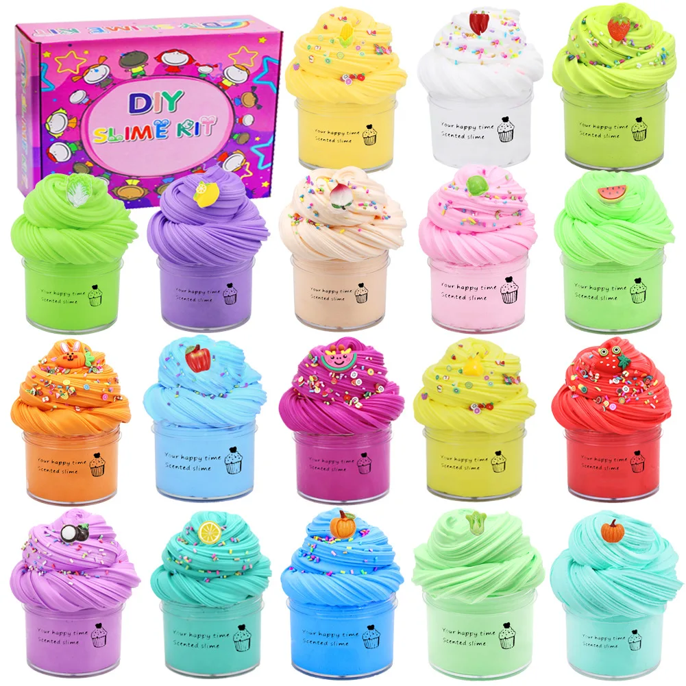 18PCS-Butter-Slime-Colorful-Funny-Fluffy-Cloud-Slime-Candy-Cloud-Ice ...