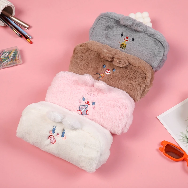 1Pc Kawaii Pencil Case Big Plush School Pencil Case Stationery Bear ...