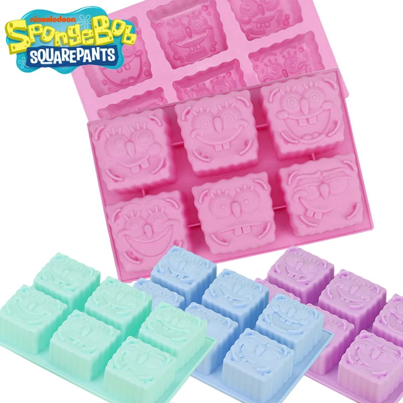 SpongeBob Silicone Cake Mold 3D Anime Fondant Mold DIY Cupcake Jelly ...