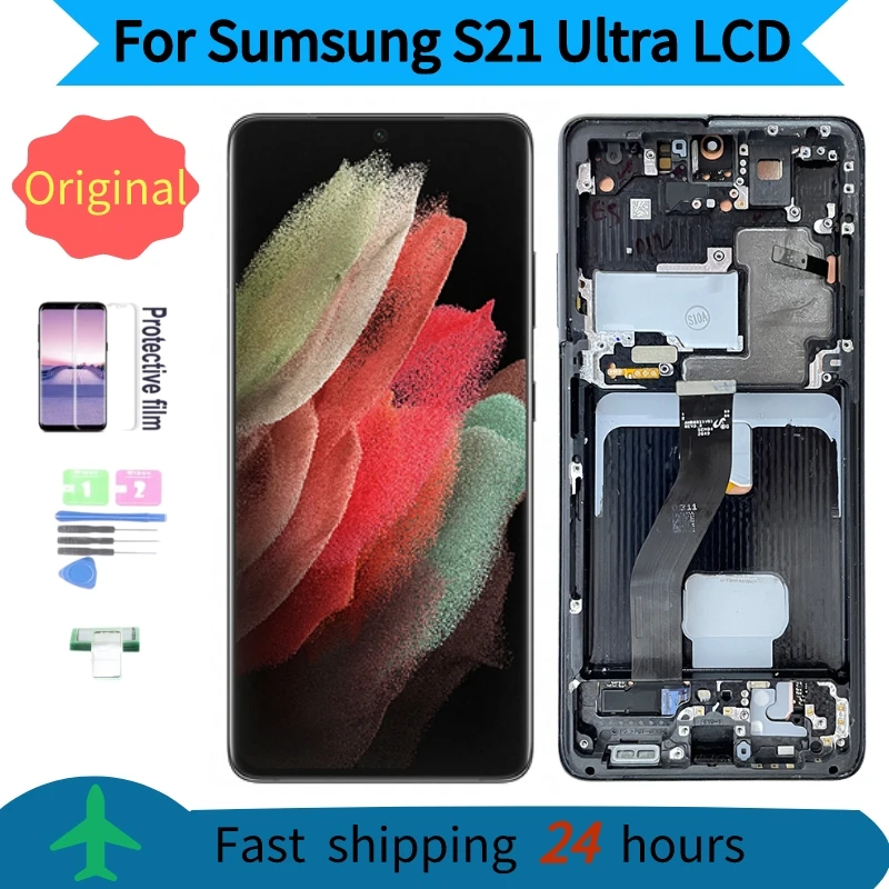 Original AMOLED Touch Screen for Samsung Galaxy S21 Ultra LCD G998 ...