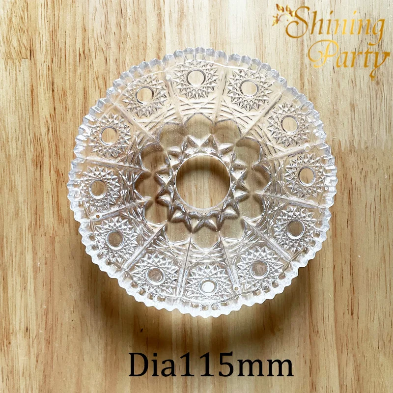 2Pcs Glass Crystal Dia115mm Bobeches Bowl, Lamp Elbow Support Candle ...